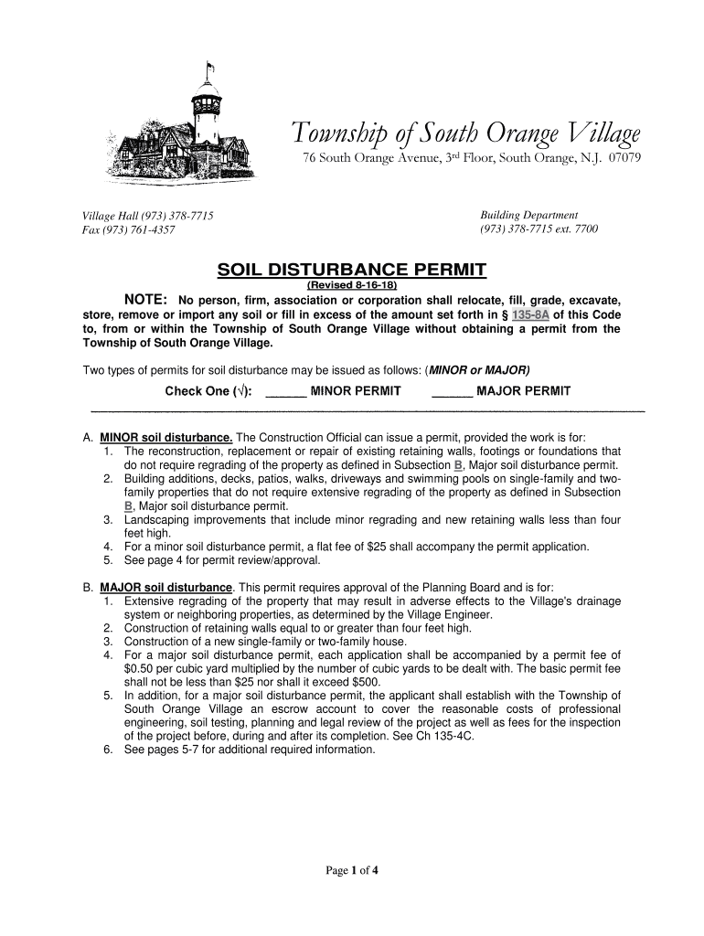 Fillable Online soil disturbance permit - South Orange Fax Email Print ...