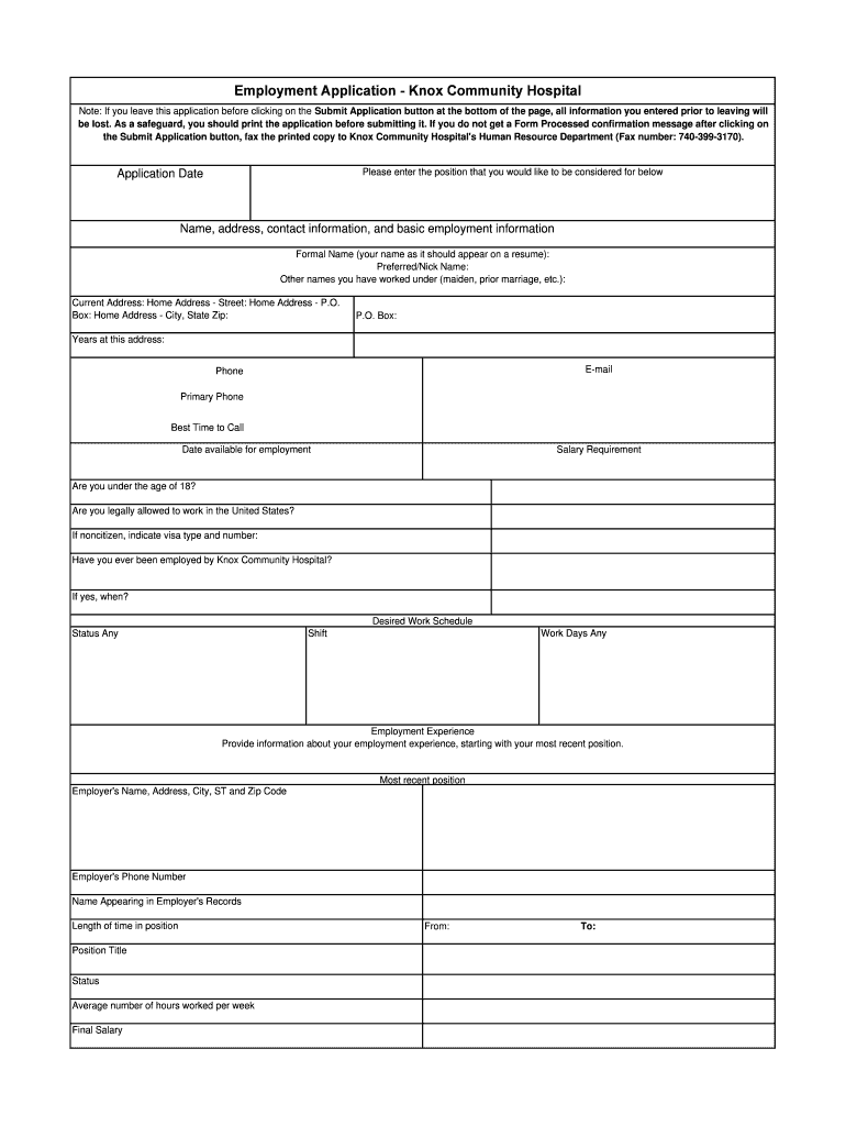 Fillable Online KCH Application Template.xml Fax Email Print - pdfFiller