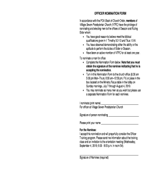 Fillable Online officer nomination form - V7PC Fax Email Print - pdfFiller
