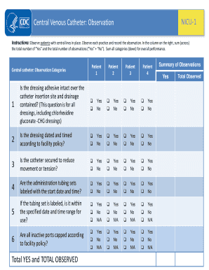 Fillable Online NICU Suite of Quick Observation Infection Prevention ...