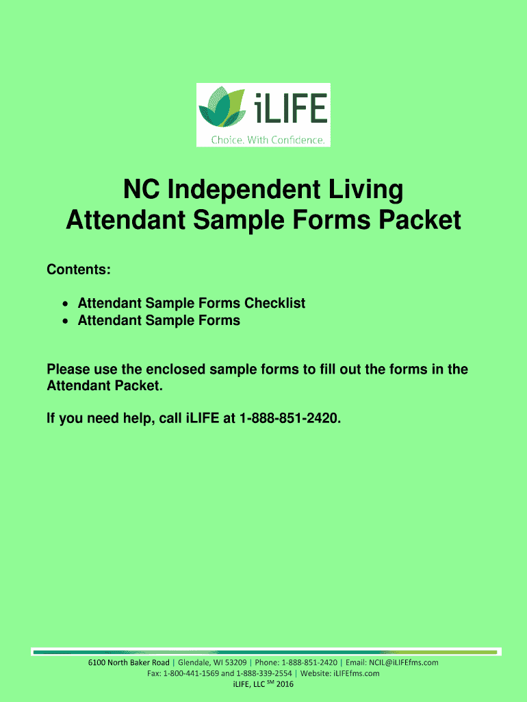 Fillable Online Fillable Online Attendant Sample Forms Packet Fax Email ...