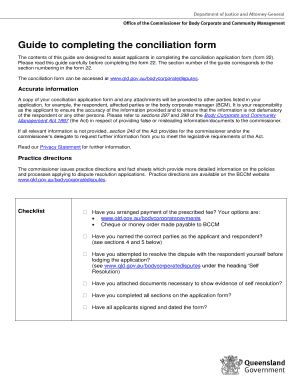 Fillable Online Guide to completing the conciliation form - Unit Owners ...