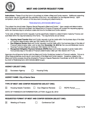 Fillable Online meet and confer request form - City of Santa Clara Fax ...