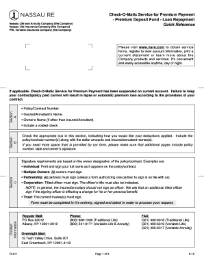Fillable Online Check-O-Matic Service for Premium Payment Fax Email ...