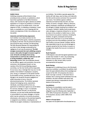 Fillable Online Exhibit Rules and Regulations Effective: March 30, 2018 ...