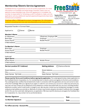 Fillable Online Membership/Electric Service Agreement Fax Email Print - pdfFiller
