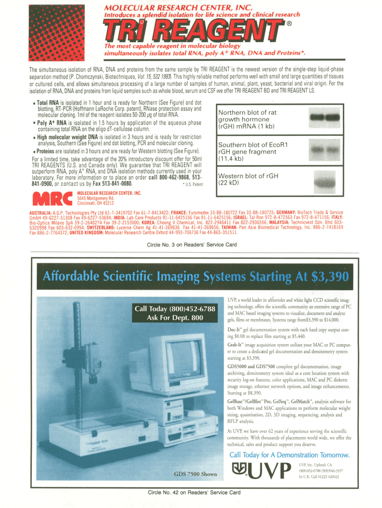 Fillable Online RNAzol RT Column Kit - Molecular Research Center Fax ...