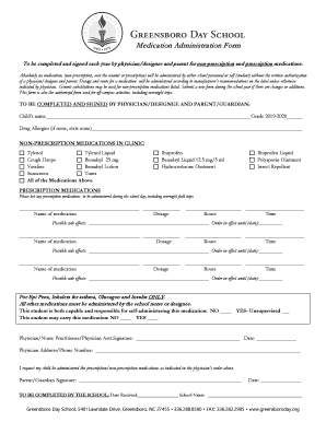 Fillable Online medication administration form to be completed and ...