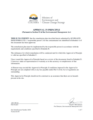 Fillable Online APPROVAL IN PRINCIPLE (Pursuant to Section 53 of the ...