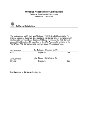 Fillable Online Website Accessibility Certification. Certification Form Fax Email Print - pdfFiller