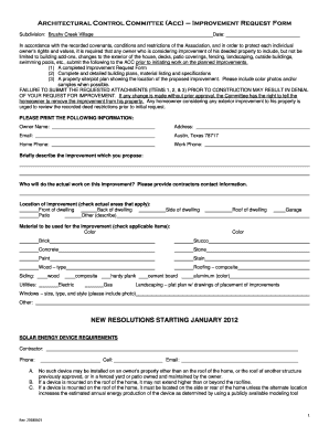Fillable Online Architectural Control Committee Request Form - Woods of ...