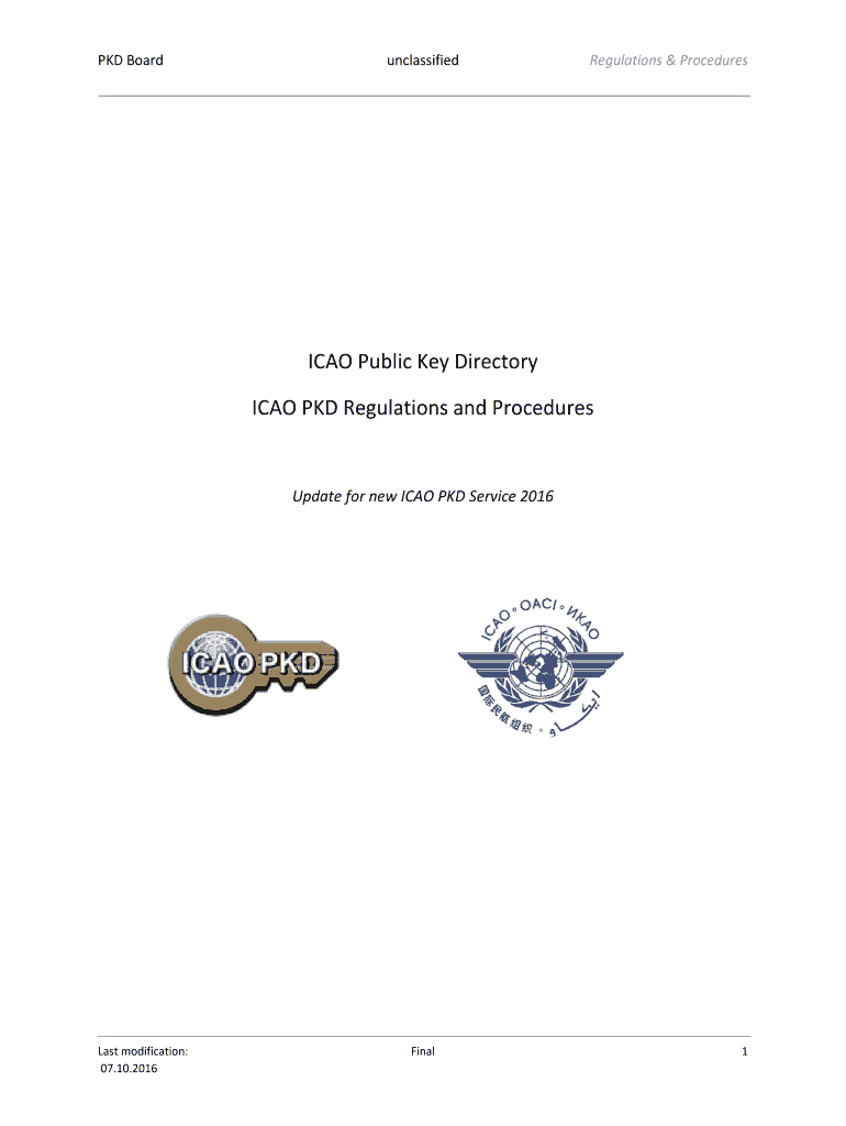 Fillable Online ICAO PKD Regulations and Procedures Fax Email Print ...
