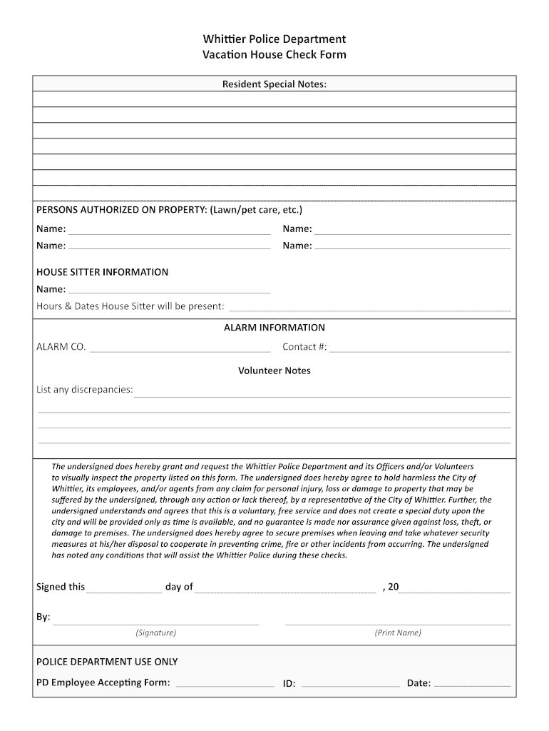Fillable Online 86604 WPD Vacation House Check Form.indd Fax Email ...