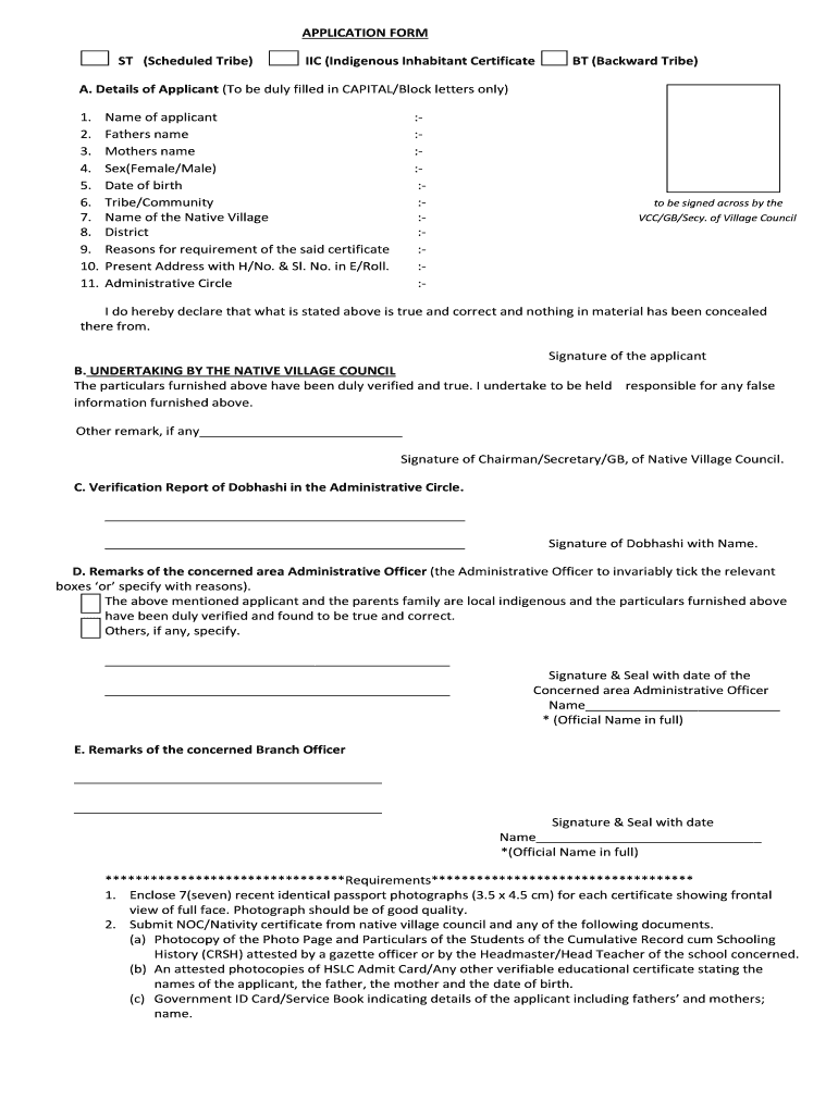 Scheduled Tribe Certificate - Fill Online, Printable, Fillable, Blank | pdfFiller