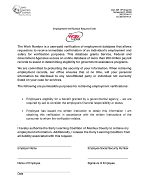 Fillable Online Verification of Employment and Loss of Income - Early ...