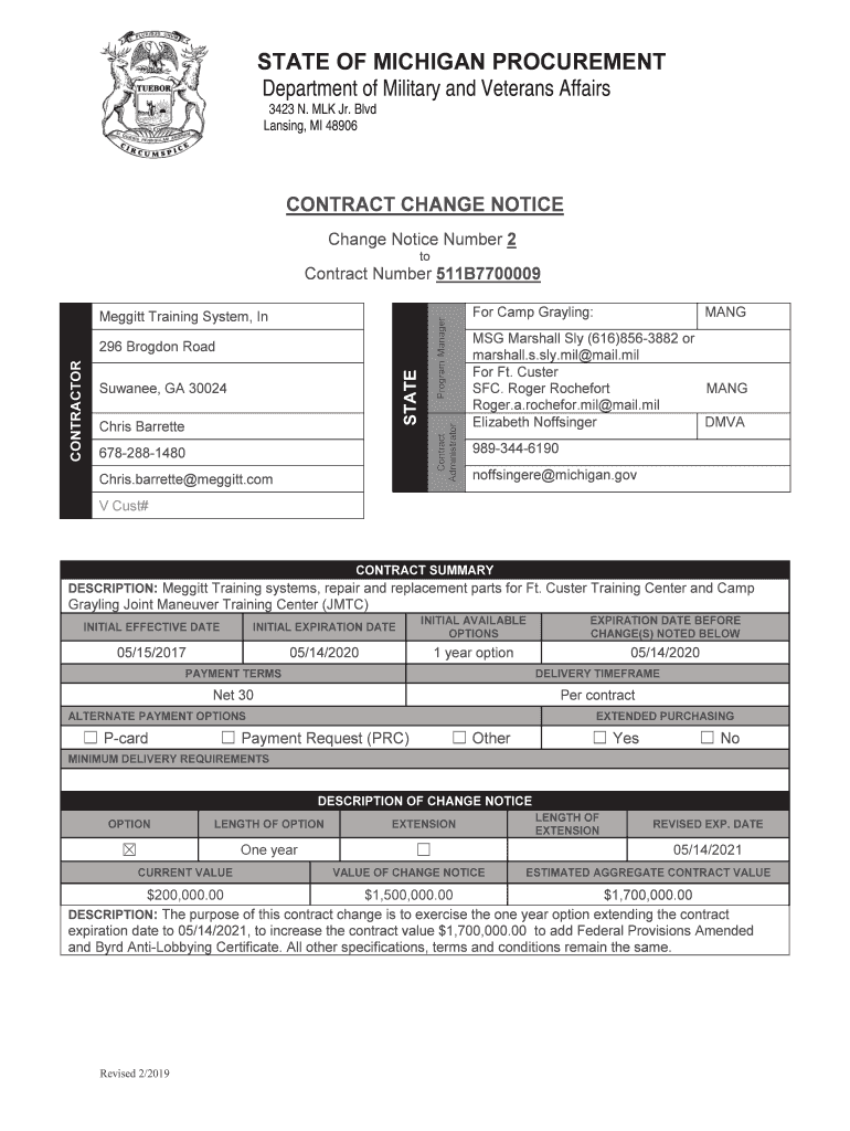 Fillable Online Change Notice Template. Change Notice Template Fax ...
