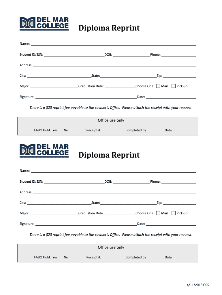 Fillable Online Order a Replacement Diploma/Certificate - Seminole ...