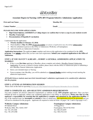 Fillable Online Associates Degree in Nursing (ADN)-RN Program ...