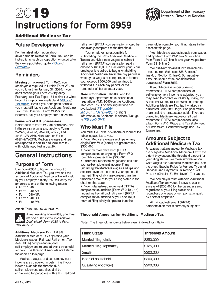 Form 8959 - Fill Online, Printable, Fillable, Blank | pdfFiller