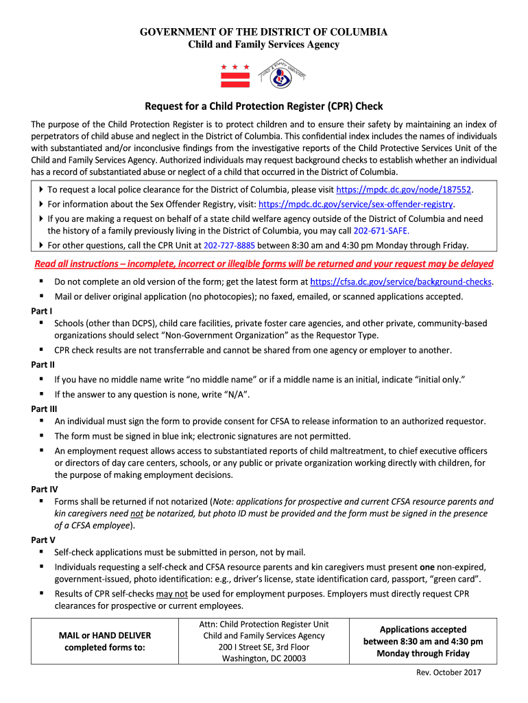 Fillable Online Request for child protection register check Fax Email ...
