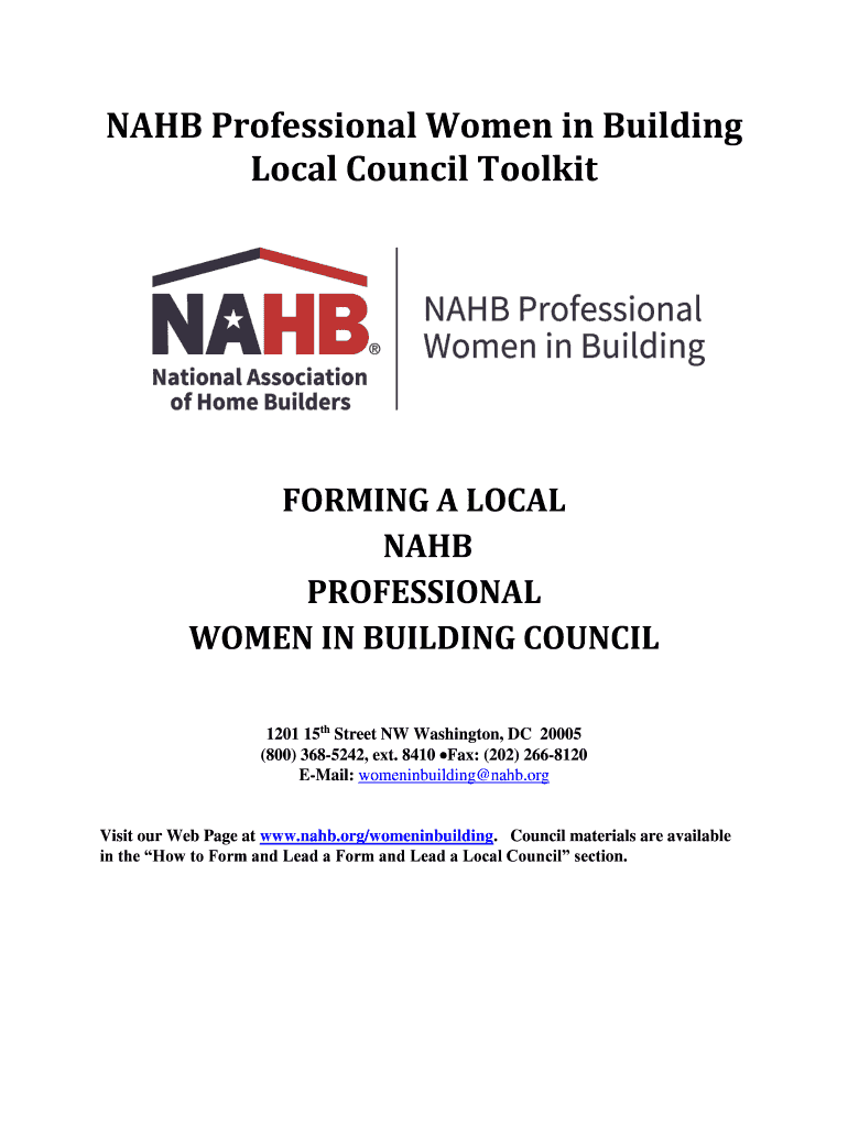 Fillable Online NAHB Professional Women in Building Council Honors ...