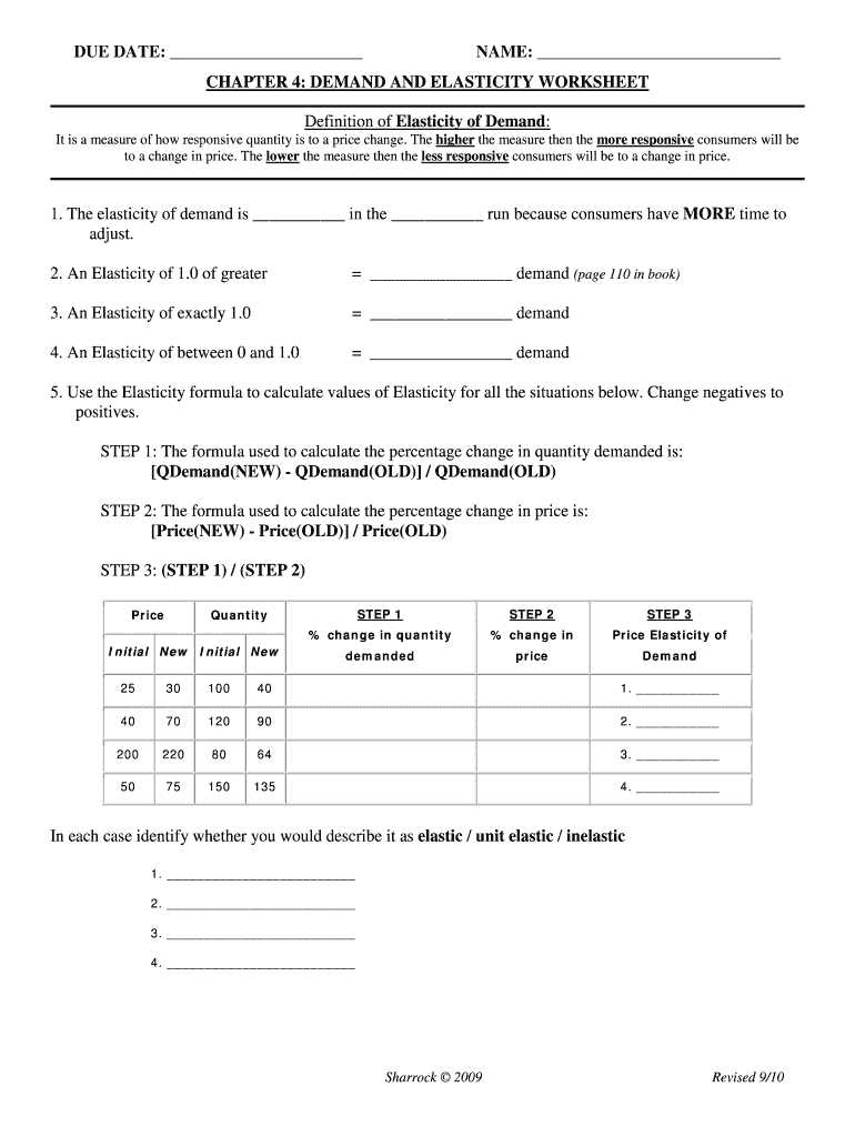 Worksheet On Elasticity Answers Key Pdf - Fill Online, Printable ...