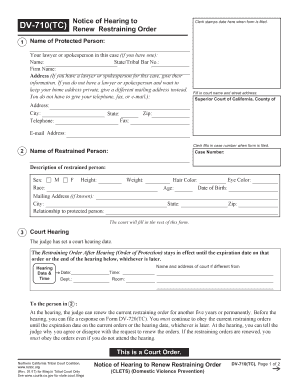 Fillable Online Domestic Violence Restraining Orders - Superior Court of ... Fax Email Print ...