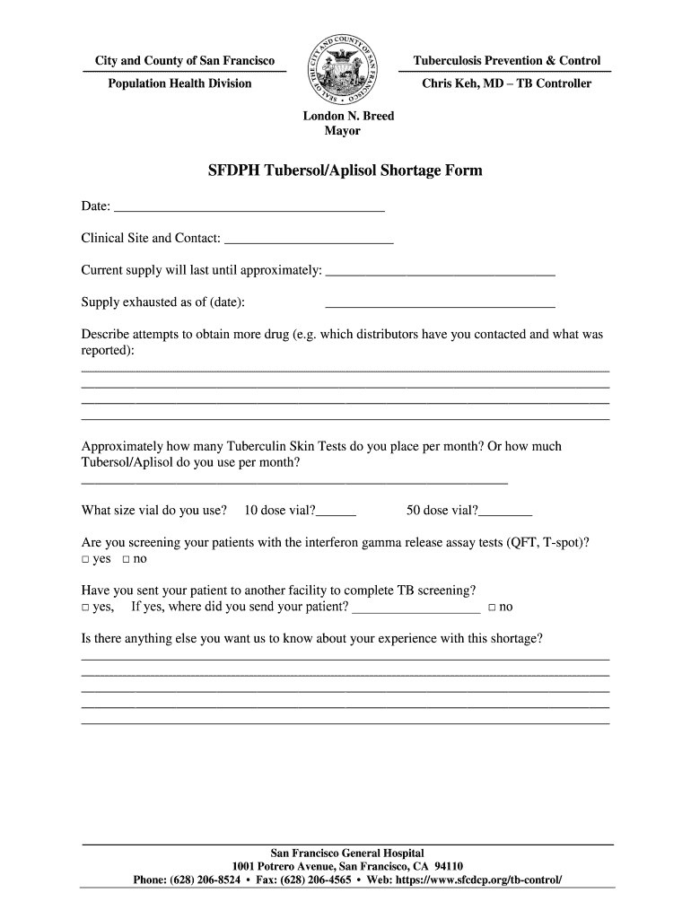 Fillable Online Tuberculin Skin Test (TST) - Curry International ...