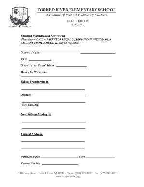 Fillable Online Student Withdrawal Statement Fax Email Print - pdfFiller