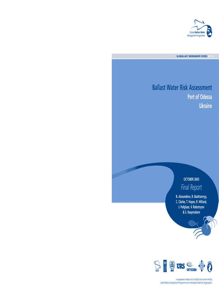 Fillable Online Ballast Water Risk Assessment Final Report - Semantic ...