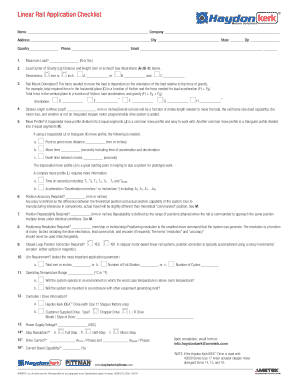 Fillable Online Linear Rail Checklist Fax Email Print - pdfFiller