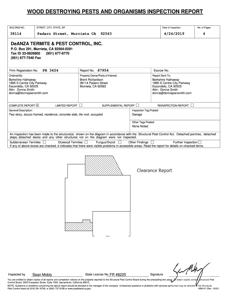 Fillable Online How to Read WDO Inspection - Tabor Hill & Associates ...