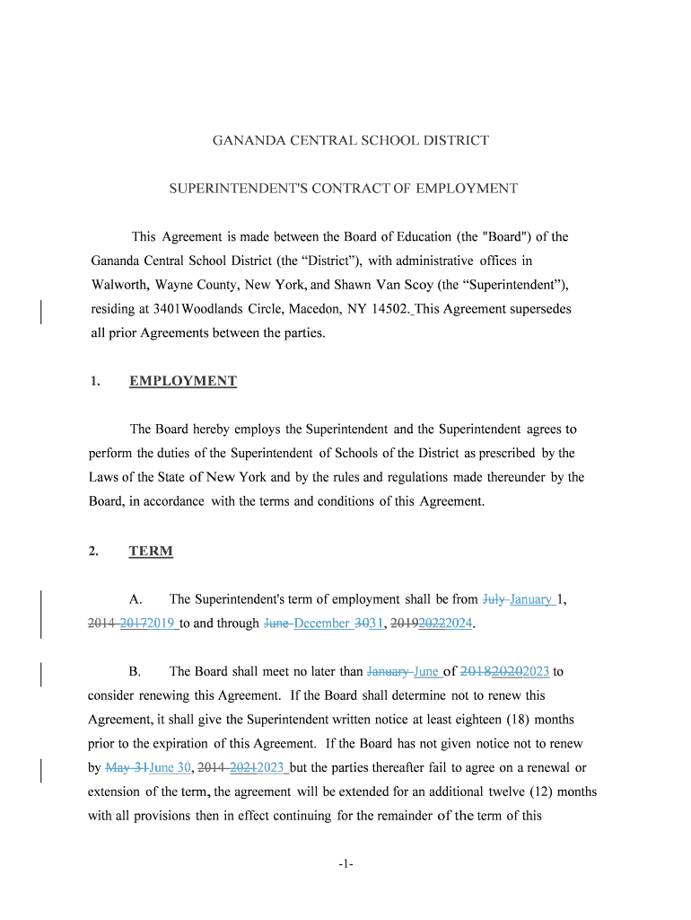 Fillable Online Gananda Central School District and Gananda Central ...