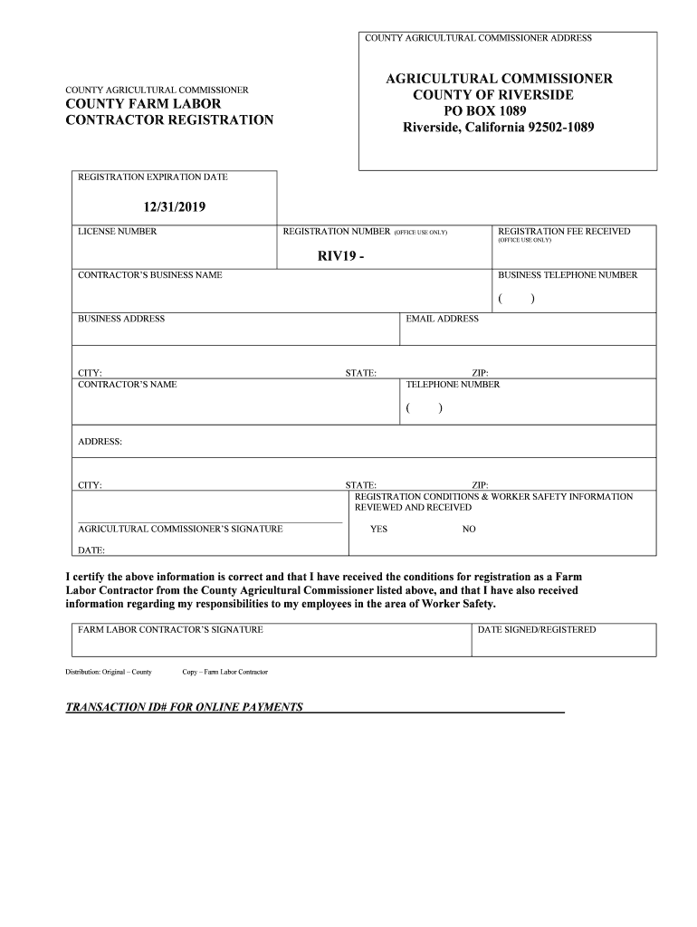 Fillable Online Forms - Riverside County Agricultural Commissioner's ...