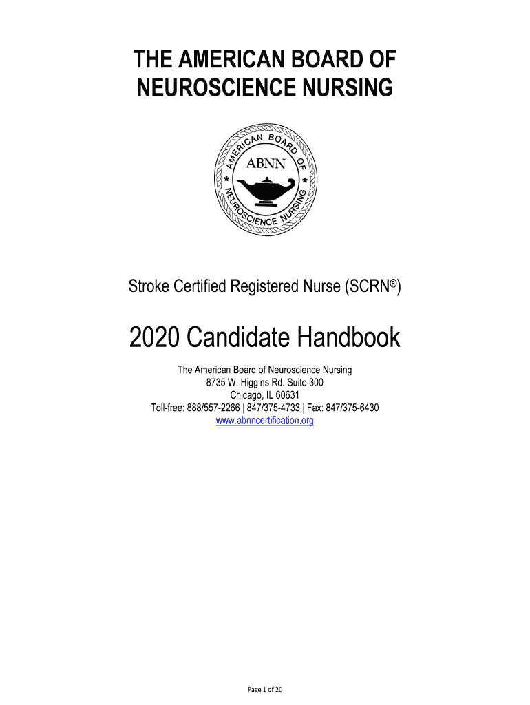 Fillable Online About the SCRN CredentialABNN Certification Fax Email Print - pdfFiller