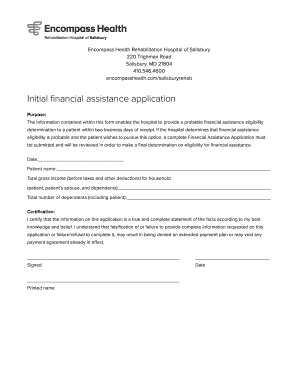 Encompass Health Rehabilitation Hospital Of Salisbury - Fill Online ...