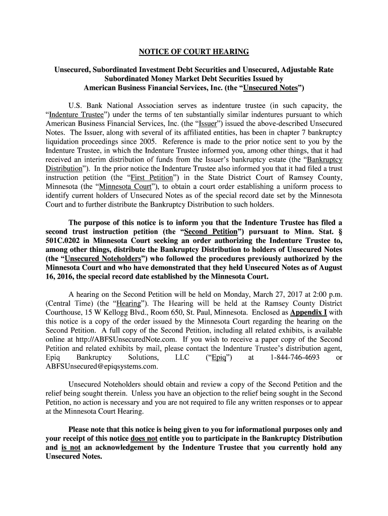 Fillable Online Subordinated Debt Sample Note Tier 2 - OCC: Home Page ...