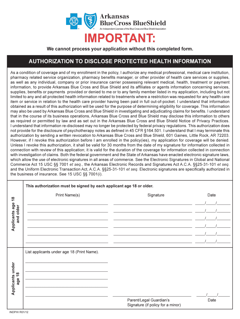 Fillable Online PHI Authorization Under 65 Fax Email Print - pdfFiller