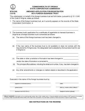 Fillable Online amended certificate - State Corporation Commission - Virginia ... Fax Email ...