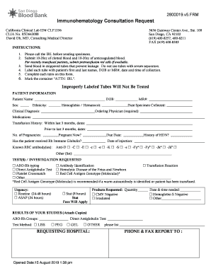 Fillable Online Immunohematology Consultation Request Fax Email Print ...
