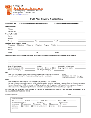 Fillable Online PUD Site Plan Review Application. PUD - Site Plan ...