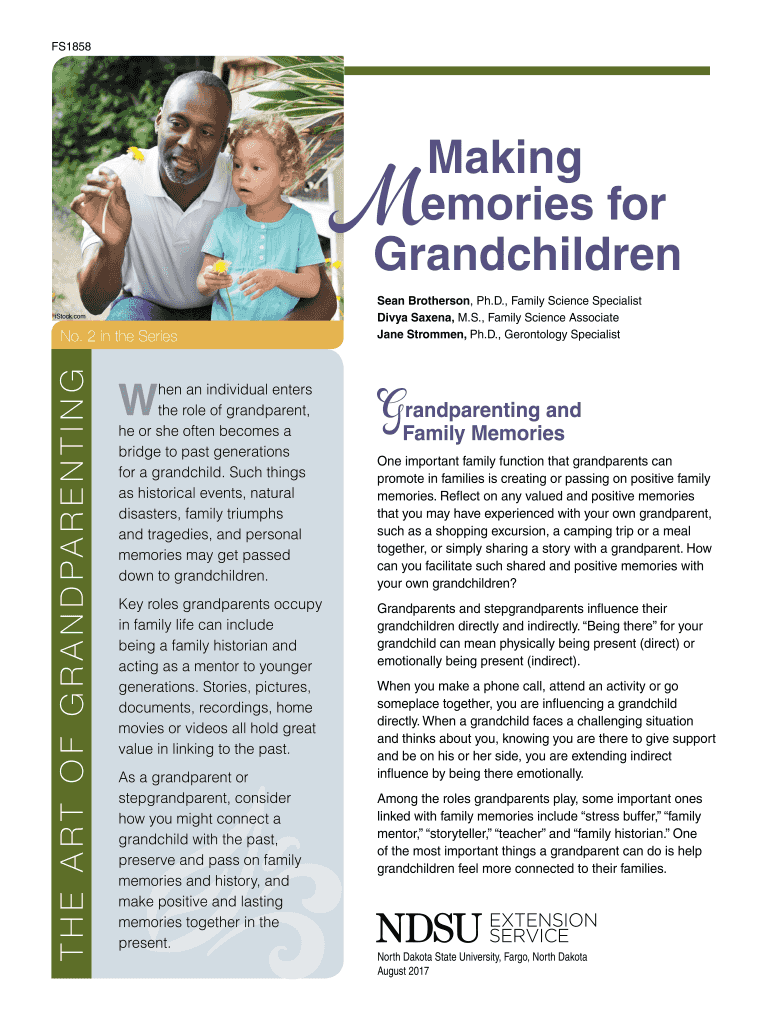 Fillable Online Making Memories for Grandchildren (The Art of ...
