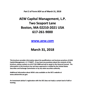 Fillable Online AEW Capital Management, L.P.'s Form ADV Part 2 Fax ...