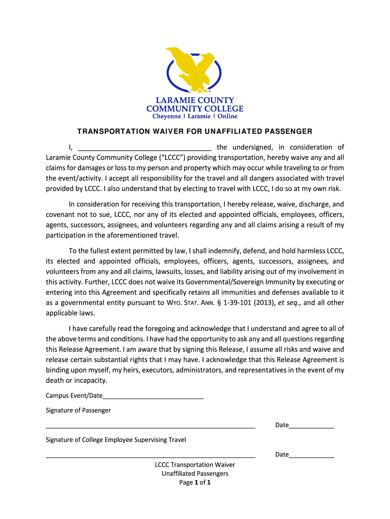 Fillable Online policies lccc wy FIELD TRIP/TRANSPORTATION PERMISSION ...