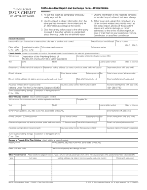 Fillable Online Traffic Accident Report and Exchange FormUnited States ...