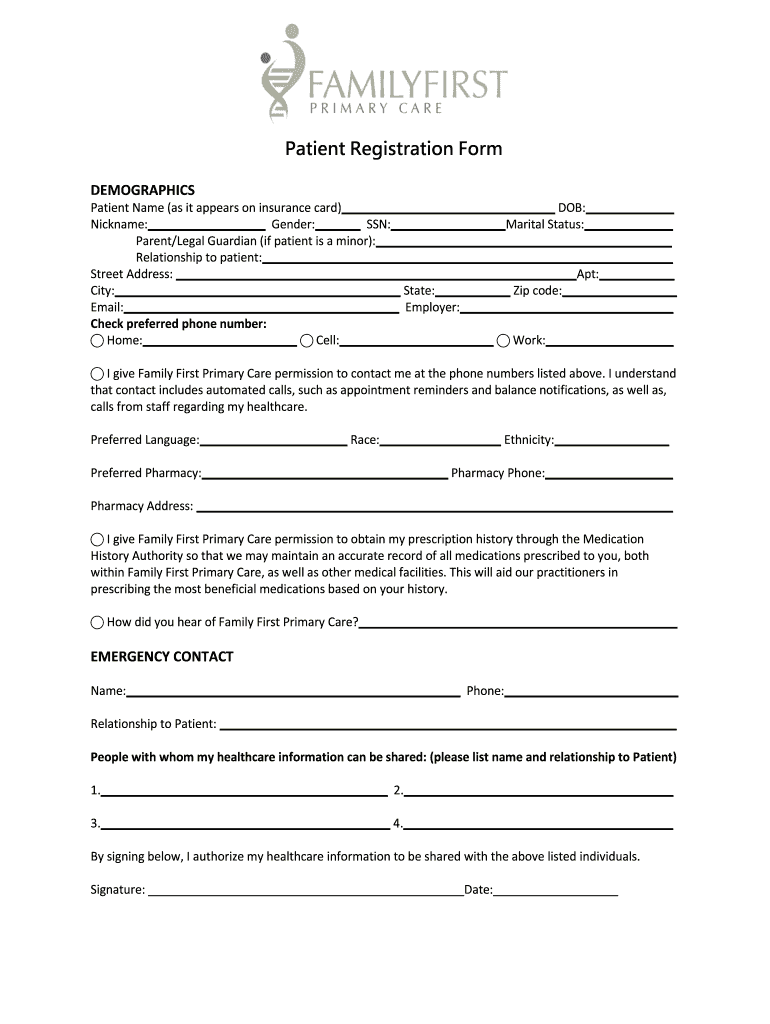 Fillable Online Importance of patient demographic entry in Medical ...