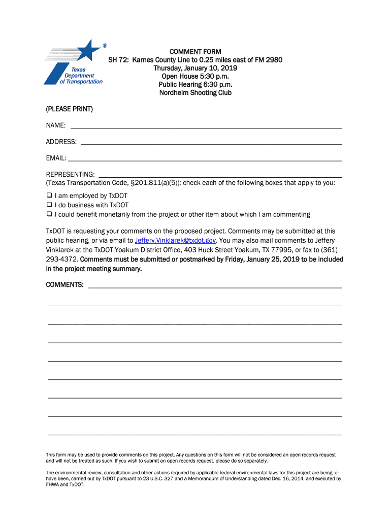 Fillable Online plans dot state tx SH 72 from Karnes County Line to ...