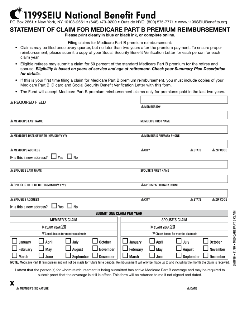 Fillable Online Statement of Claim for Medicare Part D ... - 1199SEIU ...