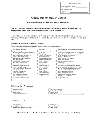Fillable Online Request Form for Hauled Waste Disposal Fax Email Print - pdfFiller