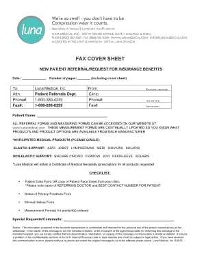 Fillable Online () FOR INJECTION Fax cover sheet Fax Email Print ...